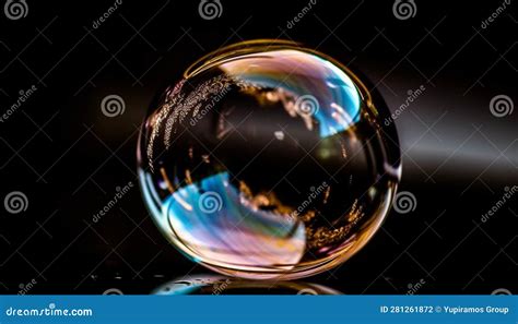 Translucent Sphere Reflects Abstract Beauty In Nature Wet Environment Generated By Ai Stock