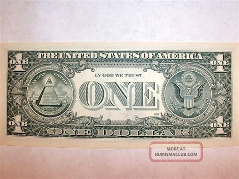 U S One Dollar Bill With Rare Mirror Repeating Serial Numbers Bank Of