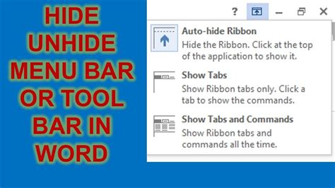 Ms Word Menu Bar Hidden At Angus Agar Blog