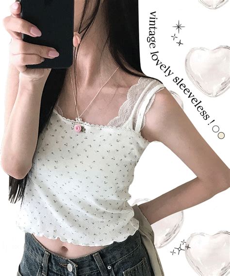 [러블리무드 여리여리~] 플라워 펀칭 아일렛 나시 에이블리