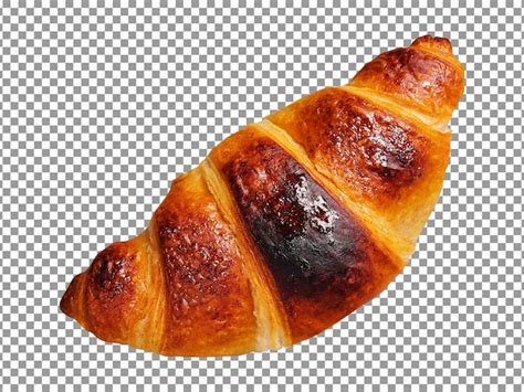 투명 배경에 고립 된 맛있는 크루아상 프리미엄 Psd 파일