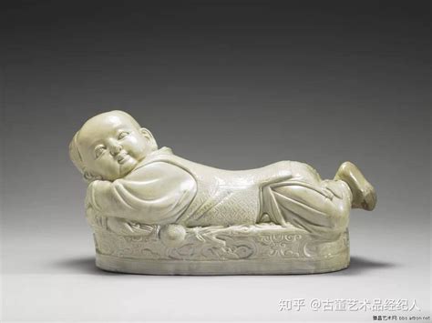 定窑白釉孩儿枕 知乎