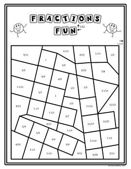 Adding And Subtracting Fractions Like Denominators Color By Number