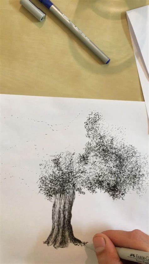 How To Draw Trees Video Tree Drawing Ink Pen Art Pen Drawing