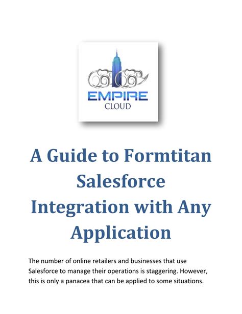 Ppt A Guide To Formtitan Salesforce Integration With Any Applicatio1