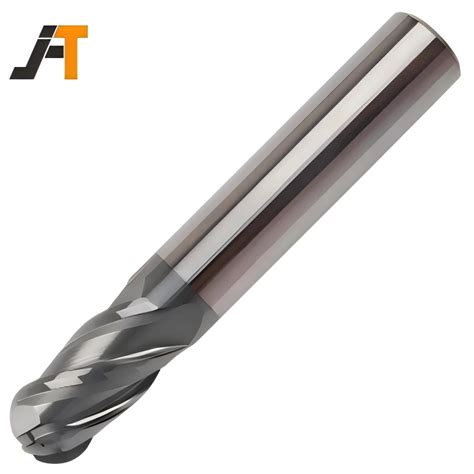 Hrc 58 Black Color Solid Carbide 4 Flute Ball Nose End Mill For Steel