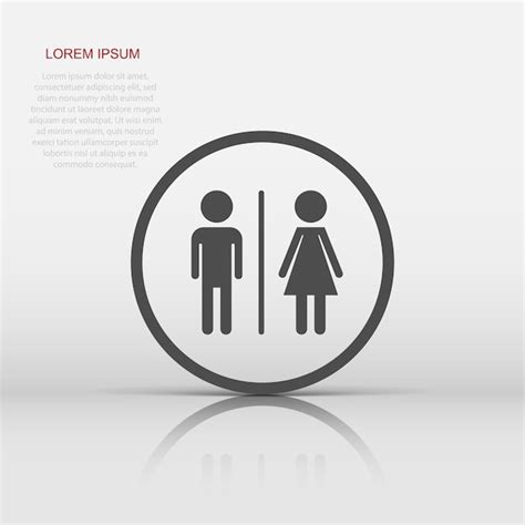 Premium Vector Vector Wc Toilet Icon In Flat Style Men And Women Restroom Sign Illustration