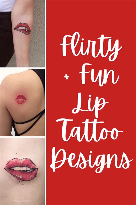73 Flirty Lips Tattoo Designs Tattooglee Lip Print Tattoos Lip Tattoos Red Lips Tattoo