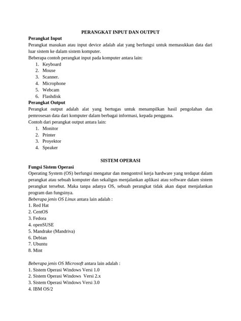 Perangkat Input Dan Output Pdf