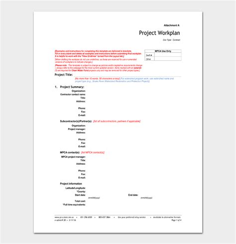 24 Work Plan Template Samples Free Download ᐅ Word Excel