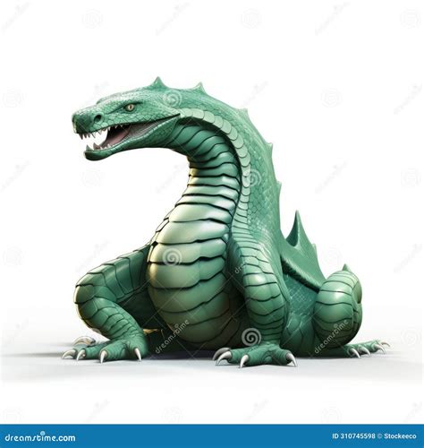 3d Cel Shaded Hydra Character Pose On White Background Stock