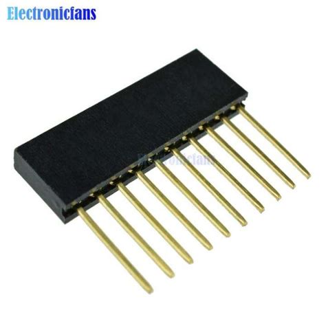 Pcs Pin Single Row Stackable Shield Female Header Mm Pitch Arduino Lazada Co Th