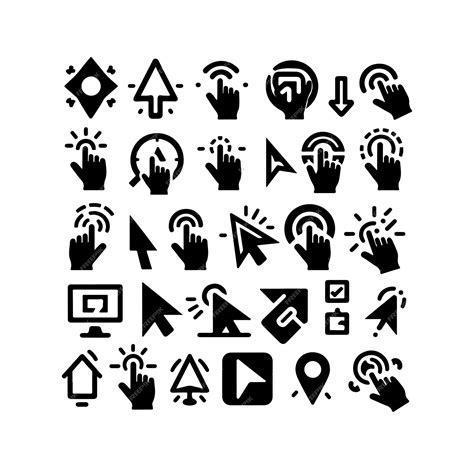 set of arrow web cursors set computer pointer click icon clicking