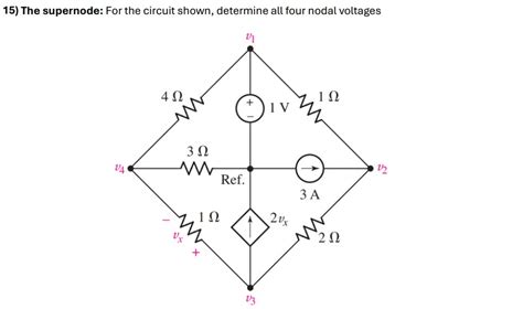 Solved The Supernode For The Circuit Shown Determine All