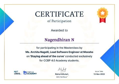 Nagendhiran N On Linkedin Specialcertificate Experience