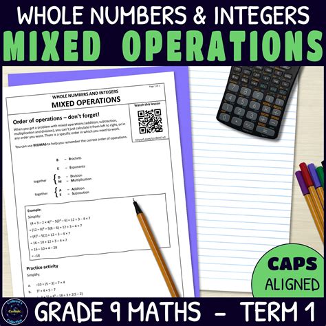 Mixed Operations Grade 9 Maths Term 1 Lesson 2 Caps Colleens Cosmic Collection