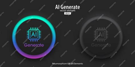 Premium Vector Generative Ai Buttons A Set Of Active And Inactive Black Buttons With Generate