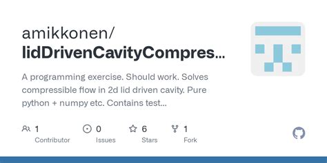 Github Amikkonenliddrivencavitycompressibleflowpython A Programming Exercise Should Work