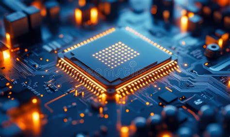 Detailed Macro Closeup Of Computer Processor Architecture Stock Illustration Illustration Of