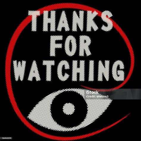 하프톤 레트로 스타일 화이트 레터링 아이 픽토그램 레드 나선형 레드 화이트 블랙 컬러로 배너를 시청해 주셔서 감사합니다 스티커에 대한 스톡 벡터 아트 및 기타 이미지