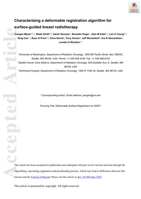 pdf characterizing a deformable registration algorithm for surface