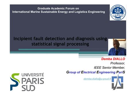 Pdf Incipient Fault Detection And Diagnosis Using Statistical Signal