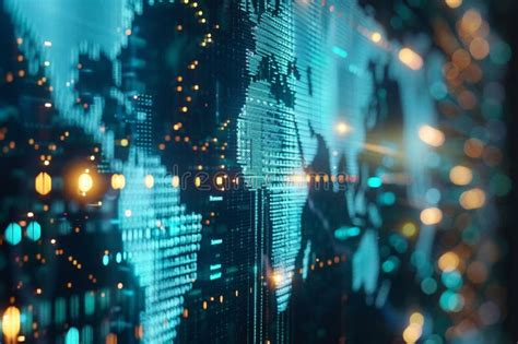Closeup On A High Tech Digital Ledger Displaying Real Time Global