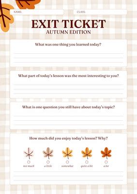 Page 3 Free Printable Exit Ticket Templates You Can Customize Canva