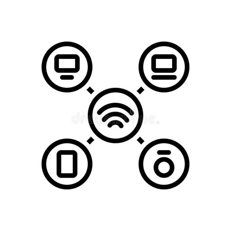 Black Line Icon For Accessing Penetration And Entry Stock Illustration
