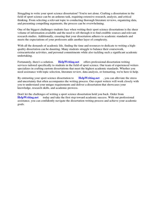 Sport Science Dissertation Examples Pdf