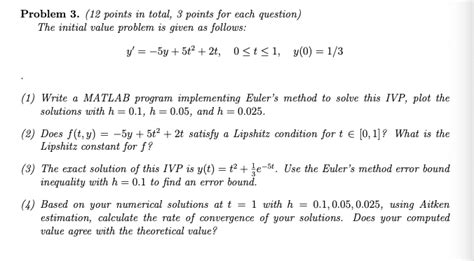 Solved Problem 3 12 Points In Total 3 Points For Each