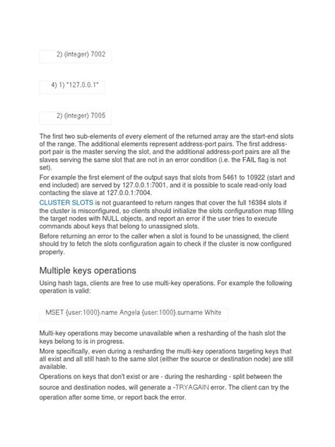 Redis Cluster Specification 18 Pdf