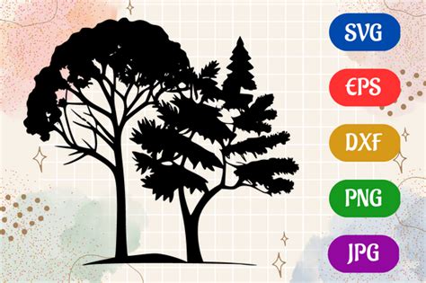 Trees SVG EPS DXF PNG Silhouette Graphic By Creative Oasis Creative Fabrica