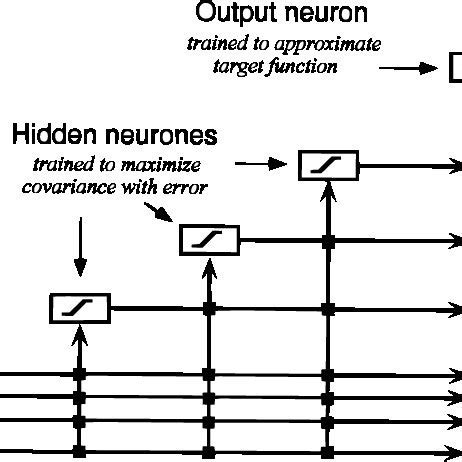 Topology Of An Artificial Neural Network With Cascadecorrelation Download Scientific Diagram