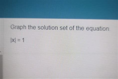 Solved Graph The Solution Set Of The Equation X 1 Chegg Com
