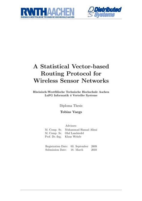 Pdf A Statistical Vector Based Routing Protocol For Wireless · A Routing Protocol Could