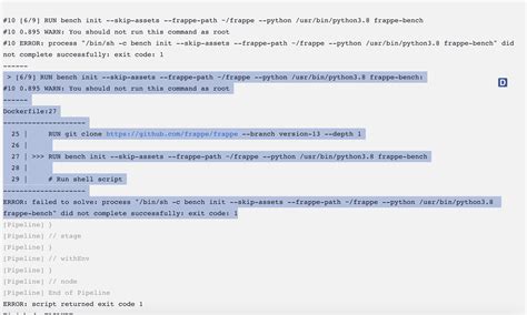 Bench Init Raise Error In Dockerfile Frappe Forum