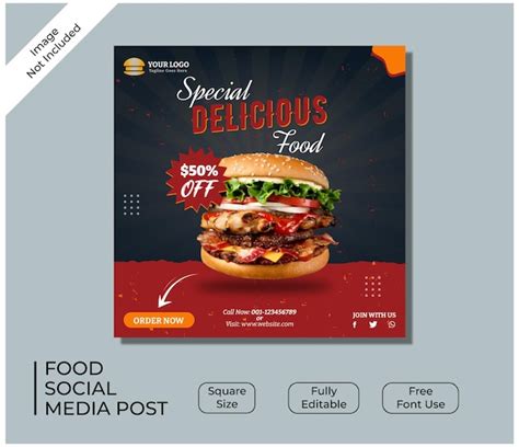 Premium Vector Fast Food Social Media Post Design
