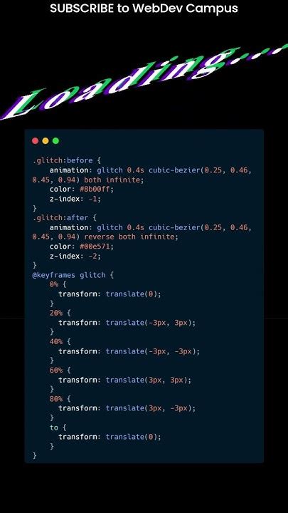 Glitch Text Animation Using Html And Css Css Animation Project Html Css Project Youtube