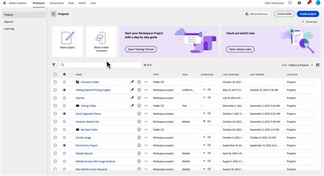 folders overview adobe analytics