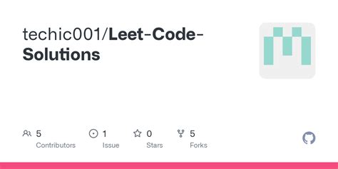 GitHub Techic001 Leet Code Solutions