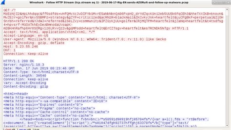 an infection from rig exploit kit