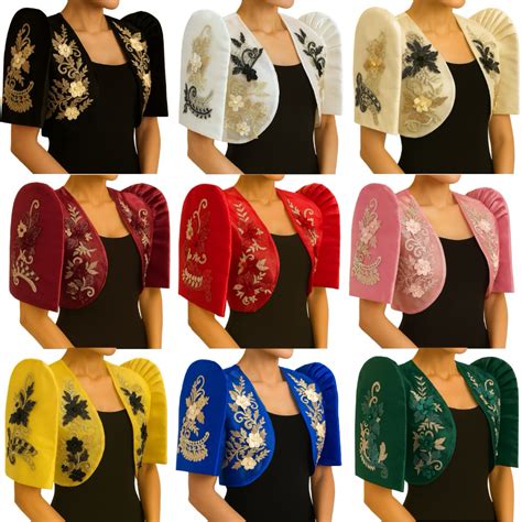 Mayumi 】modern Bolero Crop Top Mestiza Sleeves Piña Organza Fabric