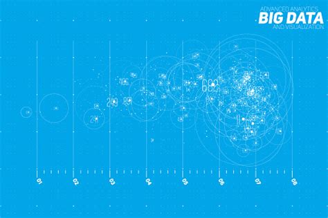 벡터 추상 블루 큰 데이터 플롯 시각화 요소 미래 인포 그래픽 디자인입니다 시각적 정보 복잡성입니다 복잡 한 데이터 스레드 그래픽입니다 소셜 네트워크 금융 분석입니다 가상