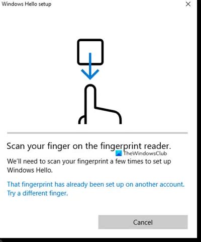 That Fingerprint Has Already Been Set Up On Another Account