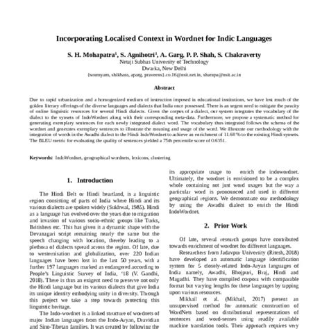 Incorporating Localised Context In Wordnet For Indic Languages Acl Anthology