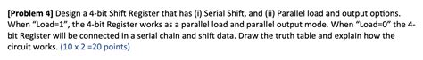 Solved Problem 4 Design A 4 Bit Shift Register That Has