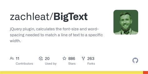 Github Zachleatbigtext Jquery Plugin Calculates The Font Size And Word Spacing Needed To