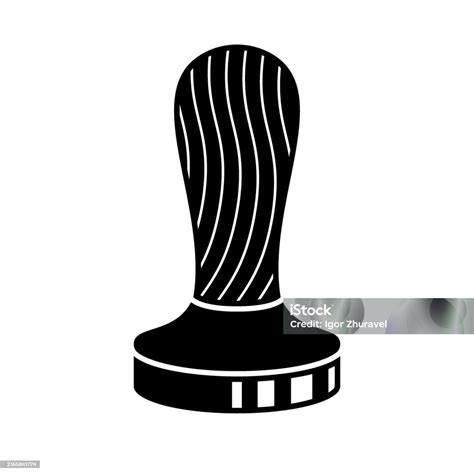 에스프레소 커피 탬퍼 실루엣 벡터 일러스트 레이 션 블랙 스타일 고립 된 흰색 배경 고급에 대한 스톡 벡터 아트 및 기타 이미지 고급 공예 단순함 Istock