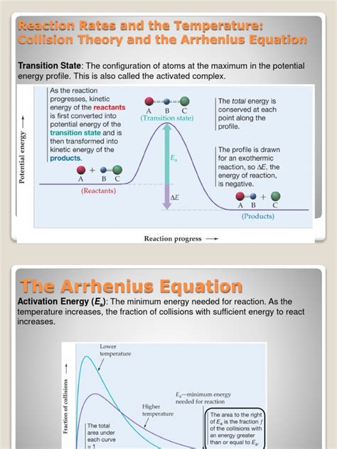 Reaction Rates And The Temperature Collision Theory And The Arrhenius Equation Pdf